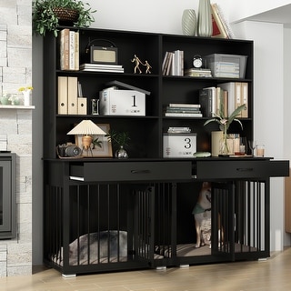 Dual-Use Table Spacious Surface Pet-Friendly Design Bookshelf Cabinet ...