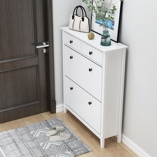 Dresser Shoe Storage Cabinet Fold Out Drawer Space Saving - Bed Bath ...