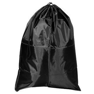 Clothes Storage Drawstring Bag, Clothing Bedding Organizer Bags - Black ...
