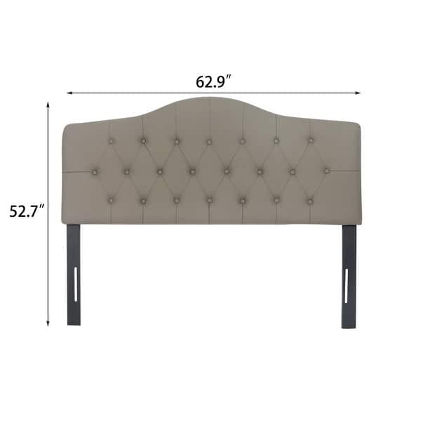 Adeco Camelback PU Leather Headboard Tufted Upholstered Headboard for ...