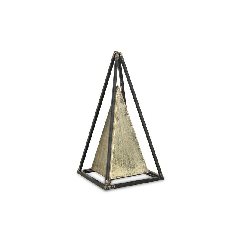 Bronze Metal Abstract Pyramid Shaped Table Decor - L: 6" x W: 6" x H ...