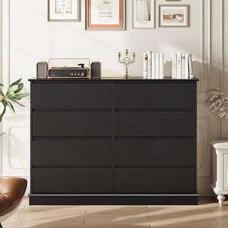 Wide Wooden Chest of Drawers with Wide Top for Closet, Hallway, and ...