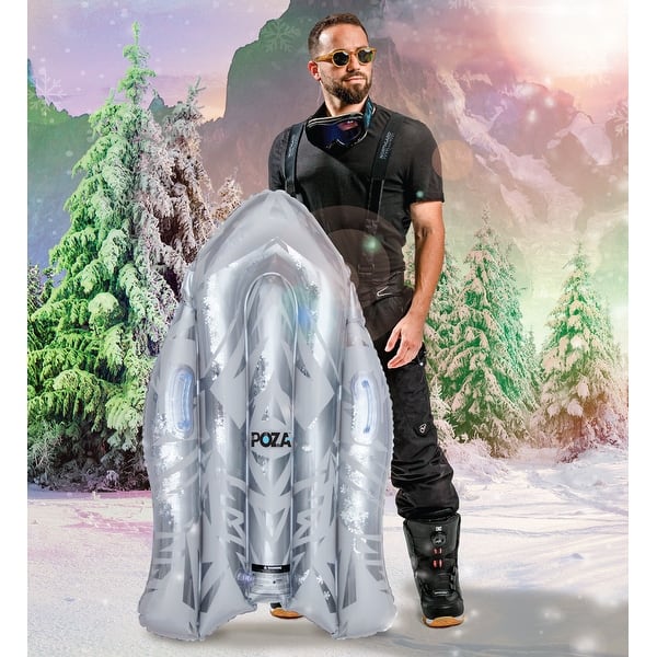 POZA Silver Inflatable Snow Boogie Sled with Handles and Confetti - 44 ...