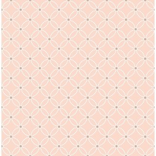 Kinetic Salmon Geometric Floral Wallpaper - 20.5in x 396in x 0.025in ...