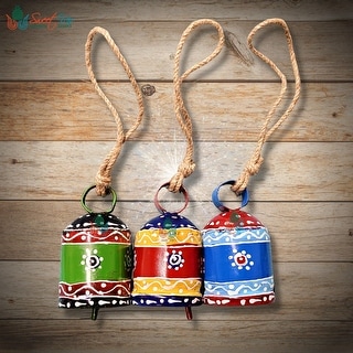 Bright Colorful Hand Painted Bells for Christmas - 2.75 in - Bed Bath ...