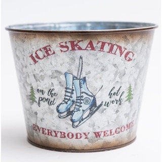 Bucket Shape With Ice Skating Text And Picture Planter - Bed Bath ...