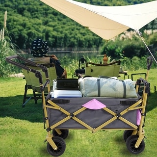 Grey Push and Pull Folding Wagon with Removable Canopy - Bed Bath ...
