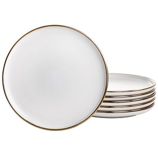 Cotton with Gold Stoneware Salad Plate 6 Piece Set - Bed Bath & Beyond ...