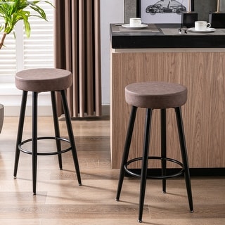 Metal Bar Stools, Round Counter Stools, Bar Chairs, 28 Inch for Counter ...