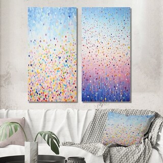 Designart "Minimalism Rainbow Dot" Abstract Canvas Set Of 2 - Modern ...