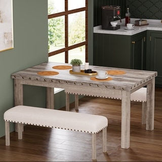 Morden Fort Rustic Farmhouse Rectangular Dining Set, Living Room Bench ...