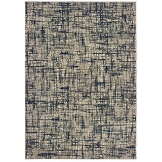 Gray and Navy Abstract Rug - Bed Bath & Beyond - 33827231