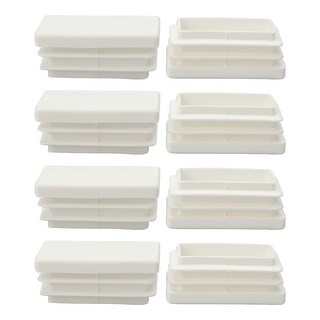 8pcs 30x50mm Plastic Rectangle Ribbed Tube Inserts Furniture End Pad ...