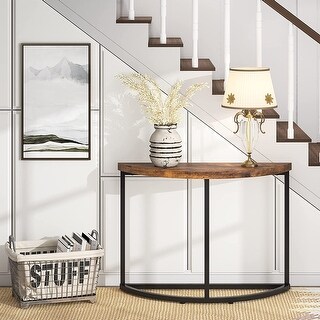 Semi-Circle Console Table Narrow Entryway Table for Hallway industrial ...