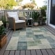 Machine Washable Indoor/ Outdoor Contemporary Blocks Chantille Rug ...