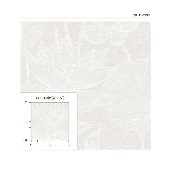 Seabrook Designs Water Lilies Nonwoven Unpasted Wallpaper - Bed Bath ...