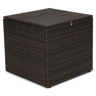 Wicker Outdoor Side Table Storage Deck Box - Bed Bath & Beyond - 40783951