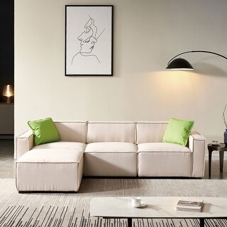 Modular Sofa L Shape Sofa & Chaise Sectional Couch with Convertible ...