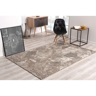 3' x 5' Ivory Distressed Diamonds Area Rug - 3'6" - Bed Bath & Beyond ...