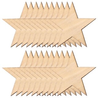 Wooden Stars Unfinished Wood for Crafts, 2" Star Shape Cutouts, 50pcs ...