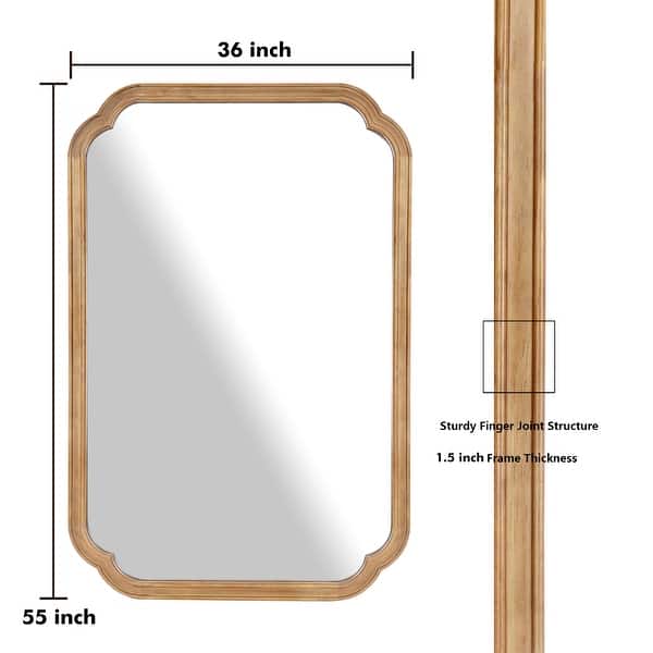 Decorative Scalloped Corner Rectangle Farmhouse Style Wall Mirror - Bed ...