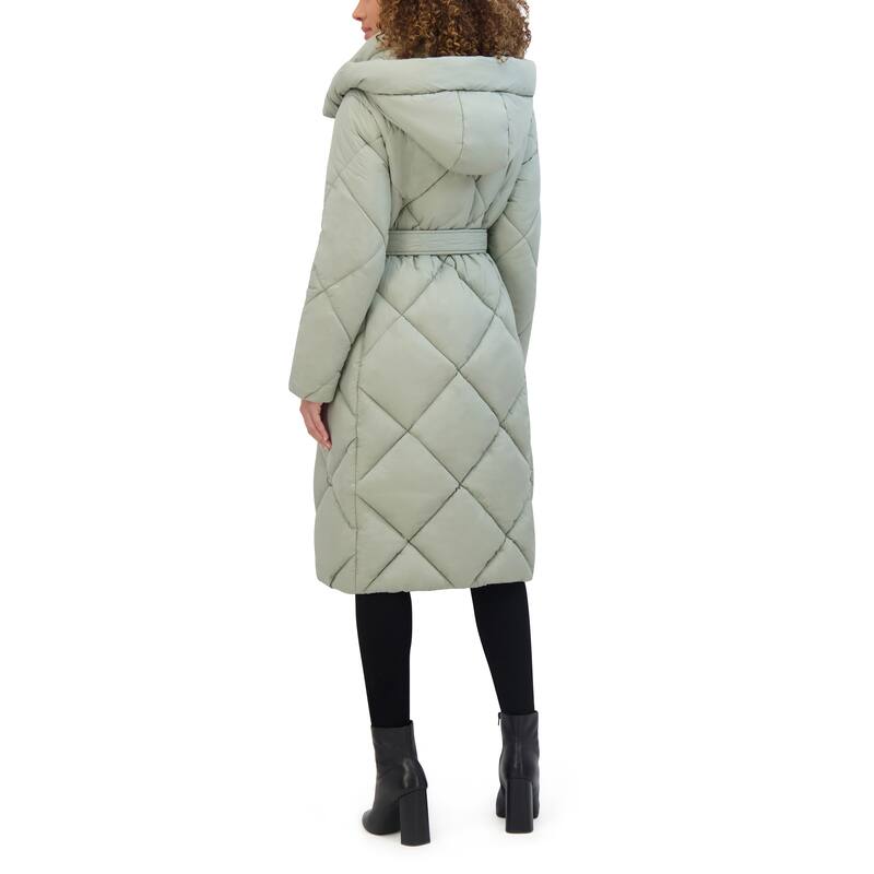 Kenneth Cole Women's Quilted Long Puffer Coat - Overstock - 43412889