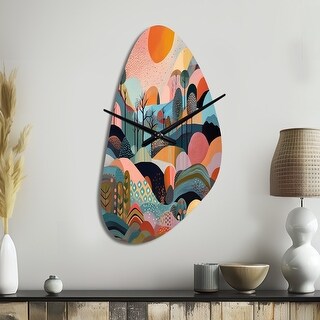 Pink Blue Minimalism Explosion - Abstract Minimalism Large Wall Clocks ...