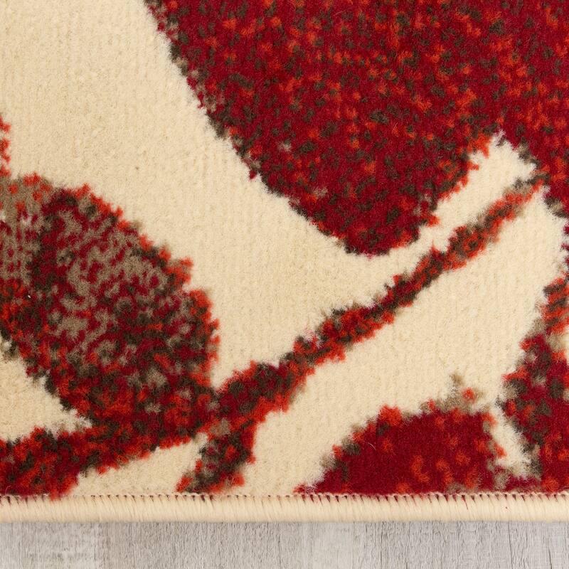 Florence Collection Cream/Red Vintage Floral Pattern Area Rug - 5'3" x ...