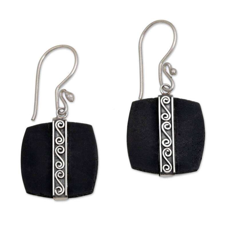 NOVICA Handmade Sterling Silver 'Temple Bands' Earrings (Indonesia) - 1 ...