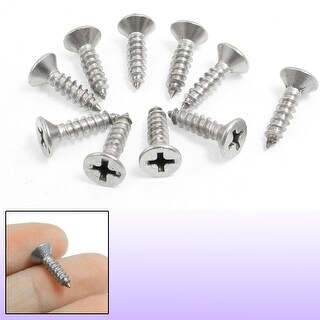 10 Pcs 13mm x 3mm Thread Phillips Head Self Tapping Screw Silver Tone ...