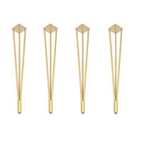 Set of 4 - 28-3/8 inch 3 Rods Hairpin Table legs, Heavy Duty Solid ...
