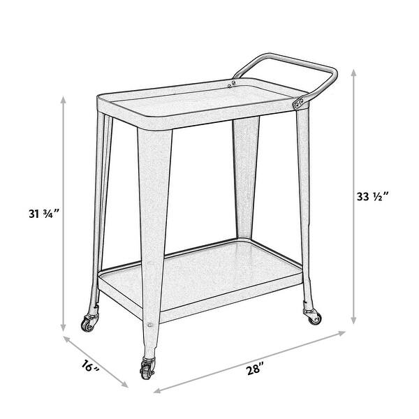 2- Tier Metal Frame Bar Cart with Handle - Bed Bath & Beyond - 37864422