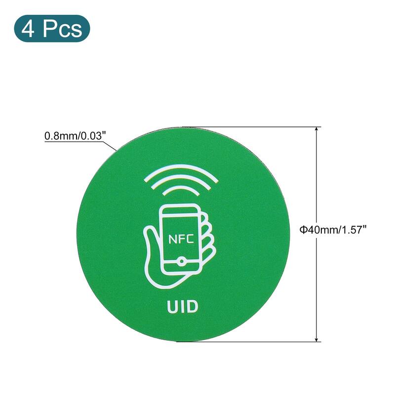 4Pcs NFC Tags Stickers UID RFID Label 13.56MHz Rewritable Back Adhesive ...
