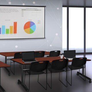 Regency Seating Kobe 84-inch Flip-top Mobile Training Table & 2 Zeng ...