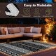 Outdoor Patio Rug with LED Lights - 8x10 Outdoor Rug - Plastic Straw ...