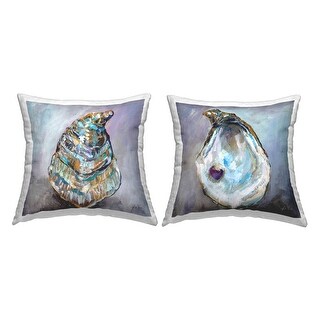 Stupell Nautical Oyster Shells Printed Throw Pillow Design by Jeanette ...