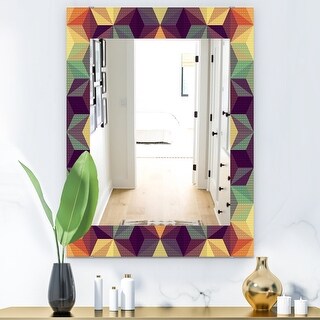 Designart 'Triangular Colourfields 31' Modern Mirror - Vanity Printed ...