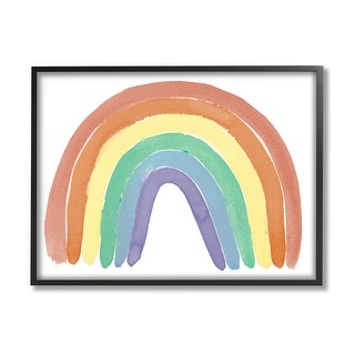 Stupell Traditional Rainbow Arches Round Organic Curves Framed Wall Art ...