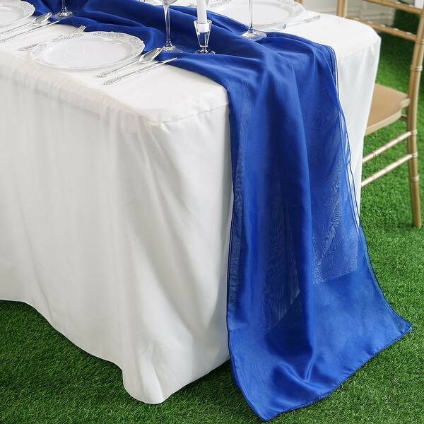 13 Piece Premium Chiffron Wedding Extra Wide Table Runners Royal Blue ...