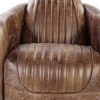 HomeRoots 29" Brown Faux Leather Distressed Club Chair - 29 - Bed Bath ...