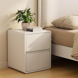 Compact Night Stand with Leather Surface and Drawers for Bedroom - Bed ...