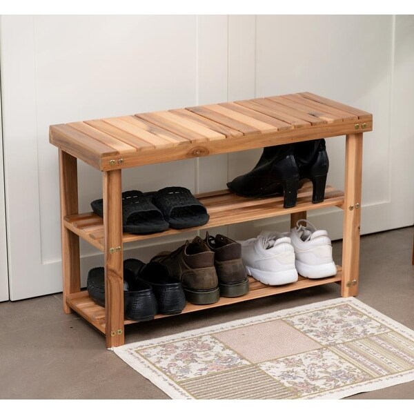 Acacia Wood Shoe Rack Bench Strong Weight Bearing Upto 350 LBS Best Ideas For Entryway Frontdoor Bathroom On Sale Bed Bath Beyond 35233233