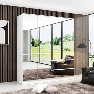 Modular Mirror Wardrobe White Bedroom Cabinet Storage Cabinet Armoire ...