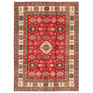 ECARPETGALLERY Hand-knotted Finest Ghazni Dark Red Wool Rug - 6'2 x 8'9 ...