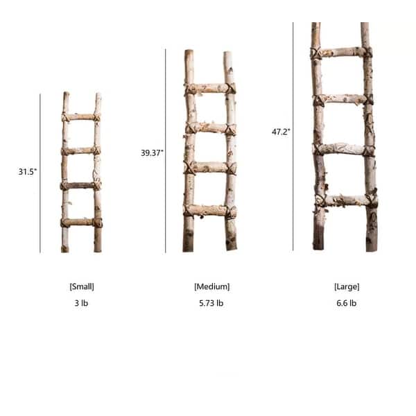 RusticReach White Birch Wood Decorative Ladder - Bed Bath & Beyond ...