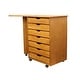 Adeptus Original Roll Cart, Solid Wood, 7 Drawer Gate Leg Roll Cart ...