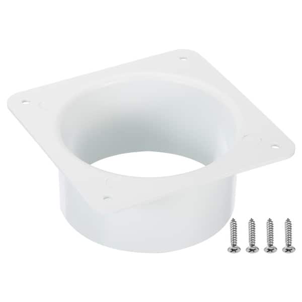 4 Inch Duct Connector Flange Dryer Vent Wall Plate Ducting Plate White ...