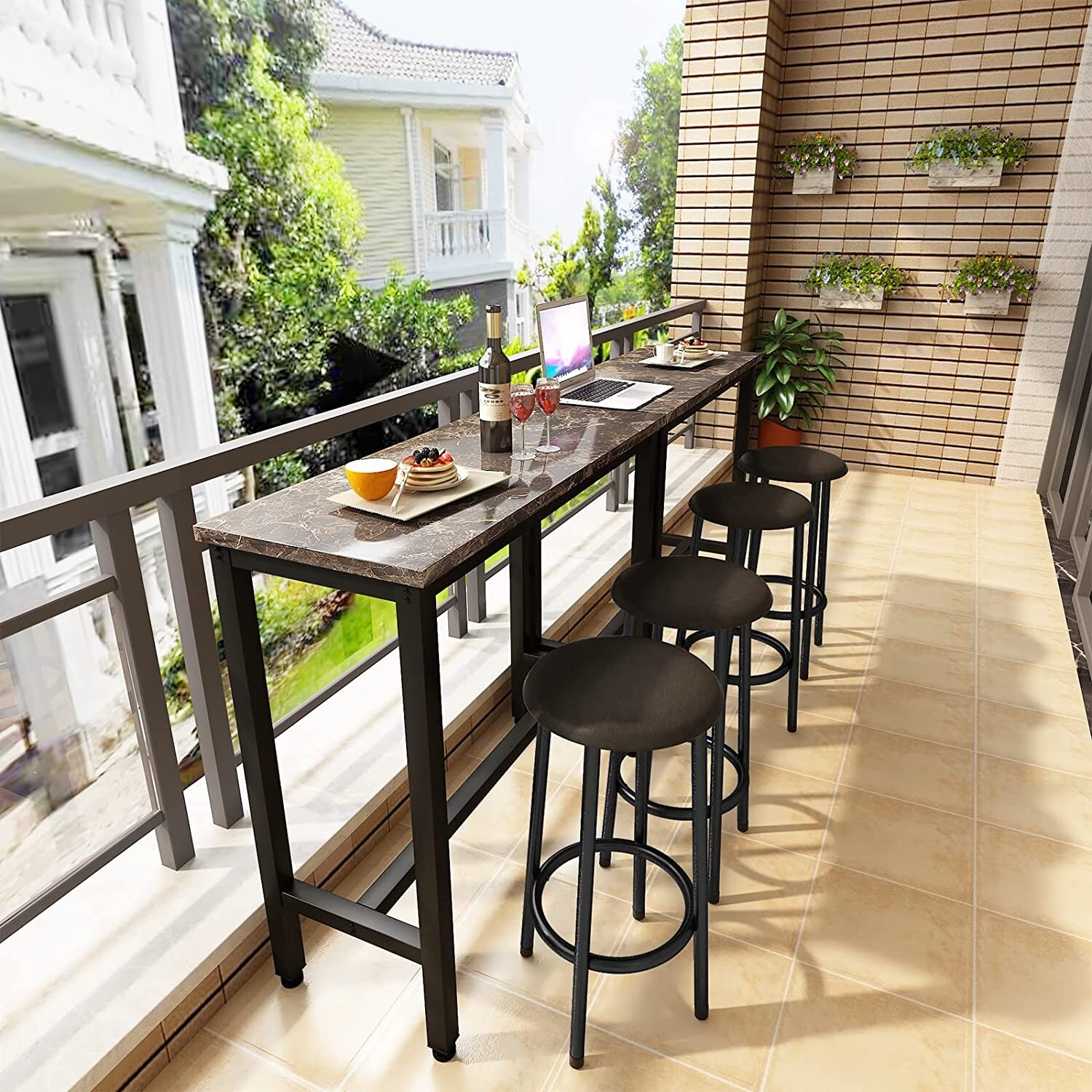 Marble top bar table set store