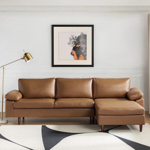 Brown leather sectional sofa clearance store