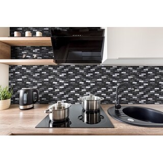 Silver Lead Random Brick Mosaic Tile - Bed Bath & Beyond - 37171500